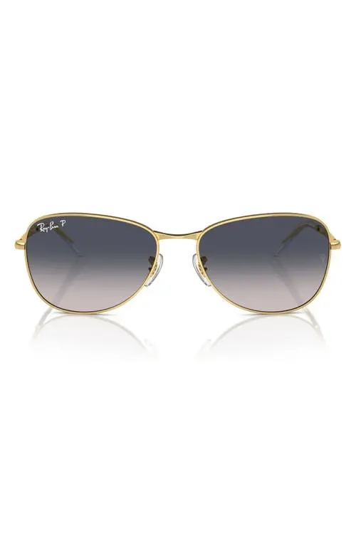 Ray-ban 59mm Polarized Aviator Sunglasses - Gold Flash