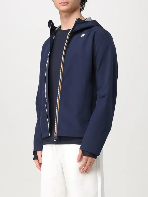 K-WAY Zip-up Hooded Jacket With Logo Detail - Blue