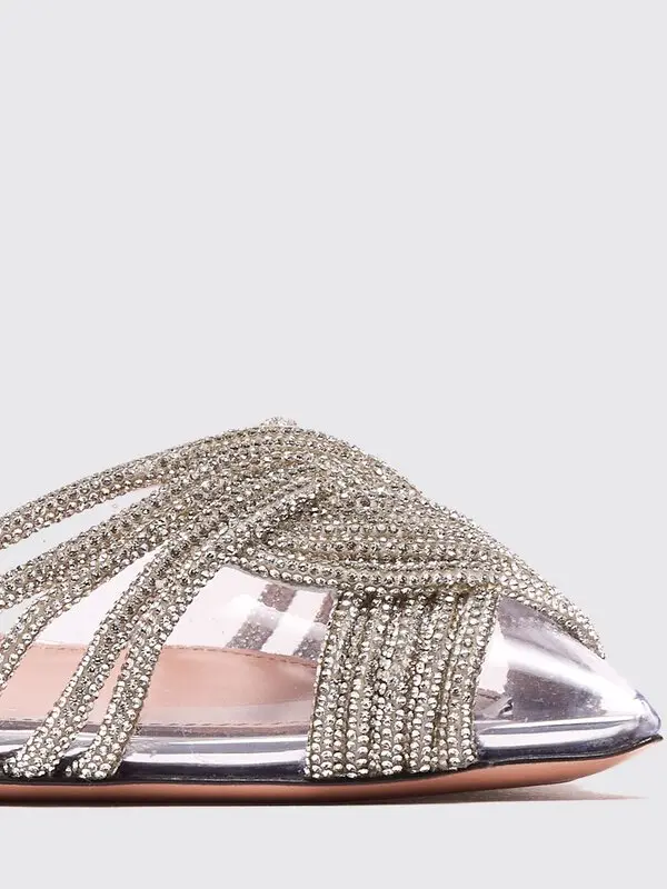 AQUAZZURA Embellished Slingback Pumps - Silver
