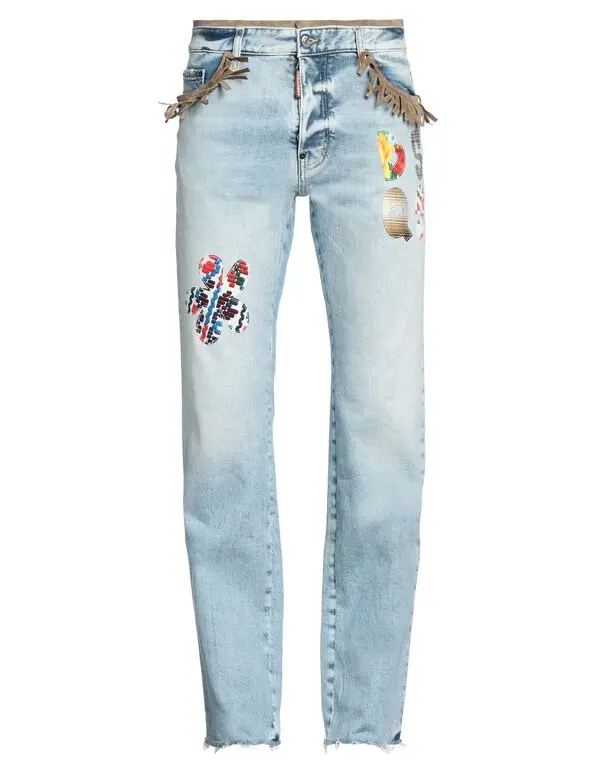 Dsquared2 Jeans In Cotton, Elastane, And Leather