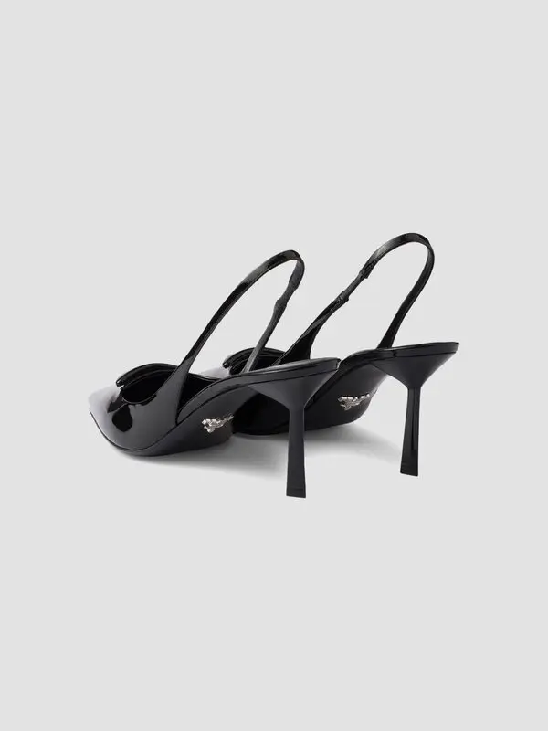 Prada Patent Leather Slingback Pumps - Black