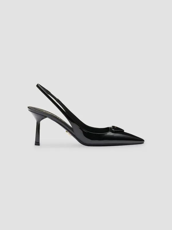 Prada Patent Leather Slingback Pumps - Black
