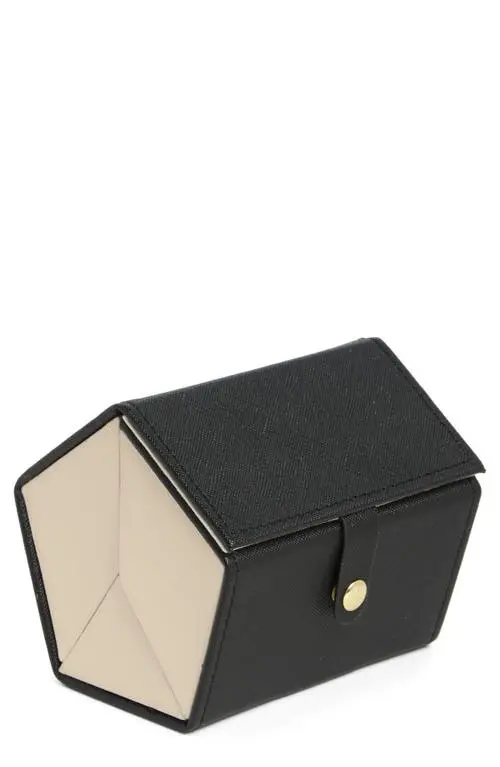 Nordstrom Mini Hexagon Fold-up Travel Jewelry Case - Black- Ivory