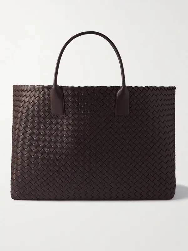 Bottega Veneta Intrecciato Cabat Large Tote Bag - Brown