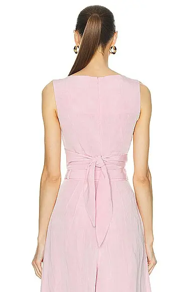Matthew Bruch Boat Neck Sleeveless Wrap Top