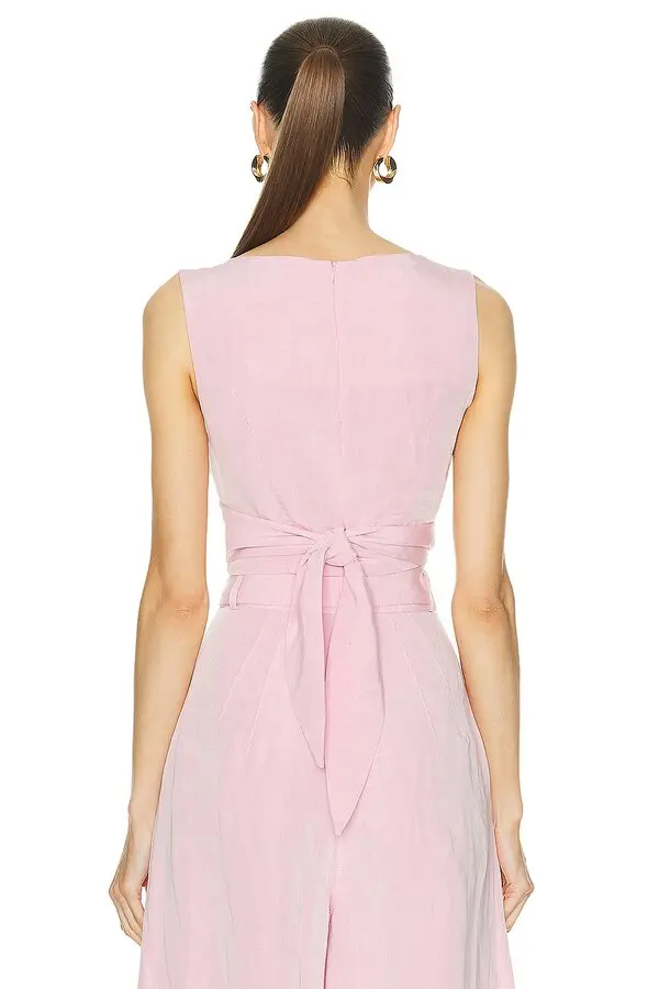 Matthew Bruch Boat Neck Sleeveless Wrap Top