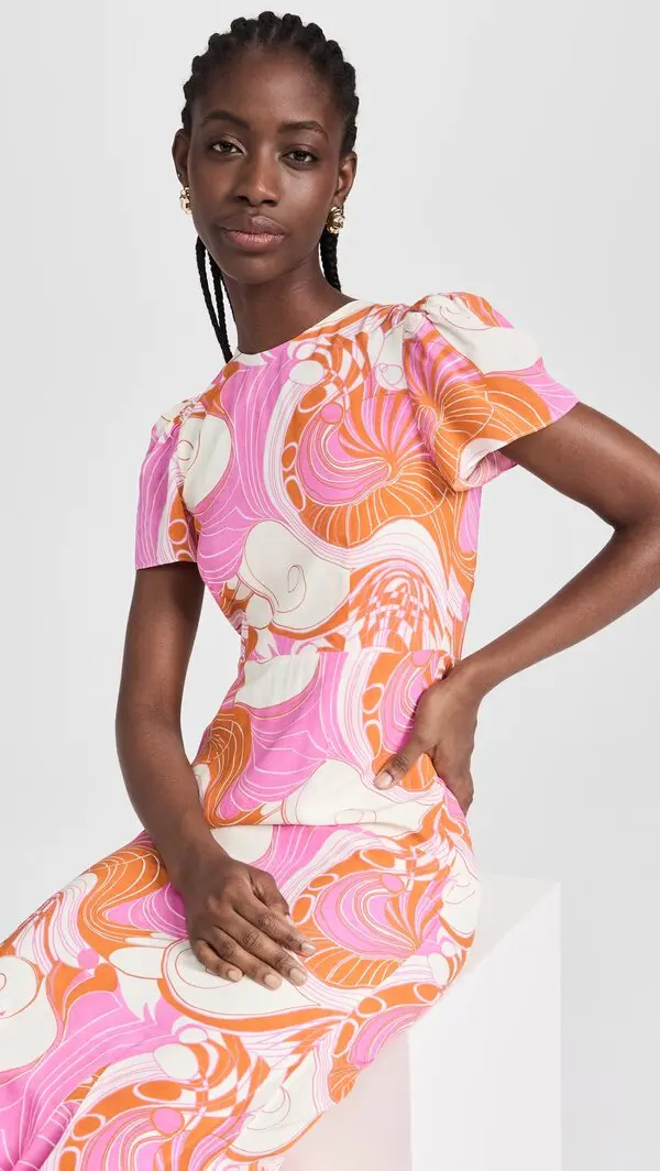 rhode lulani dress pink Rhode Lulani Dress In Pink Deco Surf - 75% Off