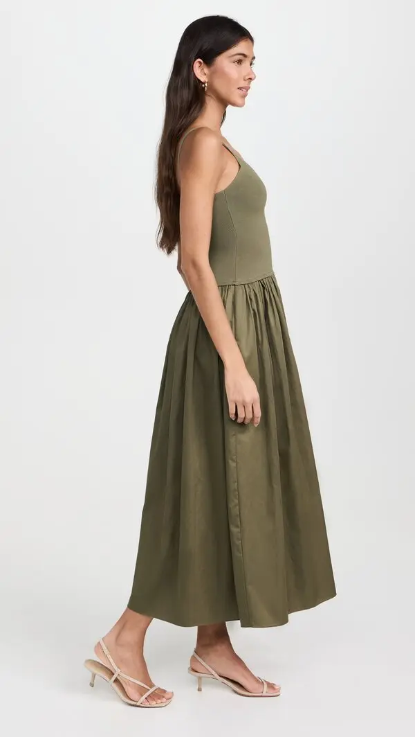 la ligne knit combo dress La Ligne Knit Combo Dress with Poplin Skirt