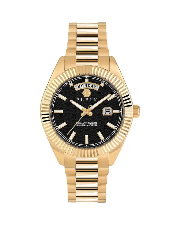 Philipp Plein Date Superlative 42mm Watch - Black/gold