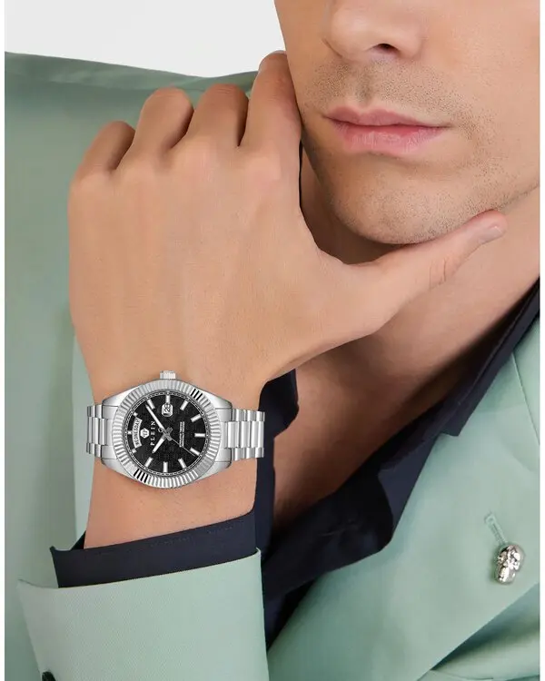 Philipp Plein Date Superlative 42mm Watch - Black/silver