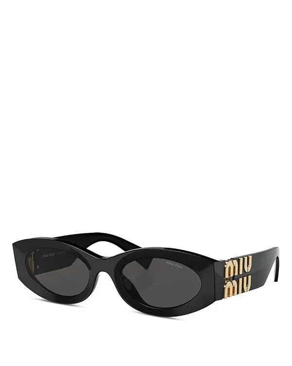 Miu Miu Oval Sunglasses - Black