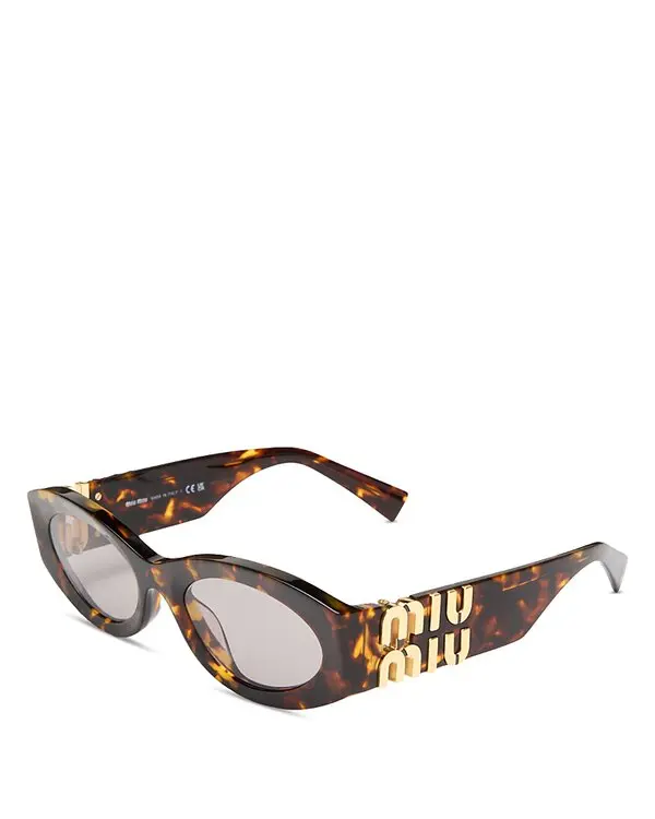 Miu Miu 54mm Oval Sunglasses - Blond Havana