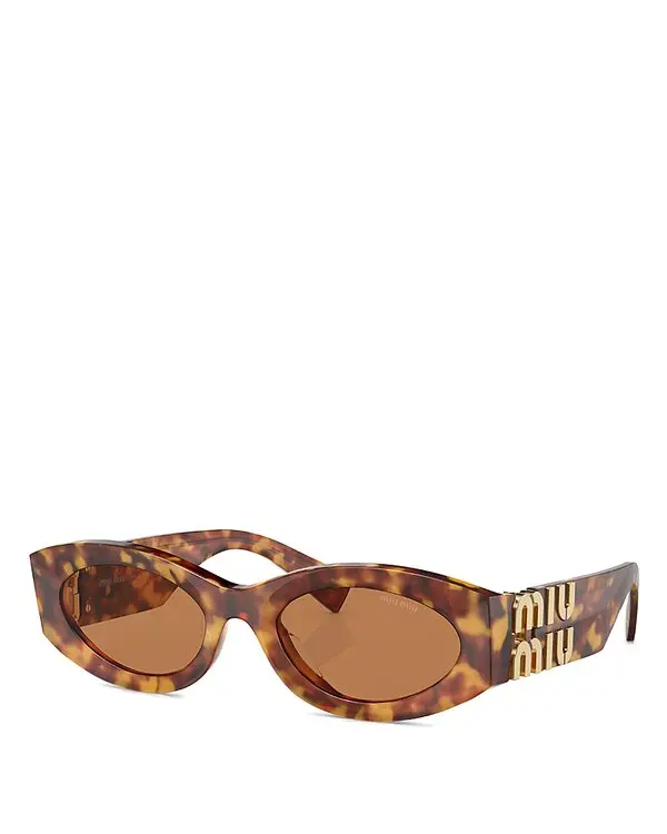 Miu Miu 54mm Oval Sunglasses - Havana/brown Solid