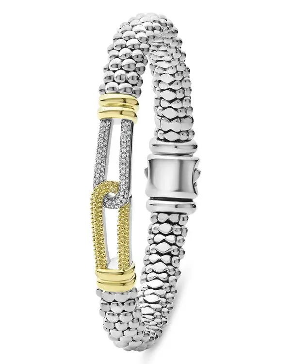 Lagos 18k Yellow Gold And Sterling Diamond Bracelet