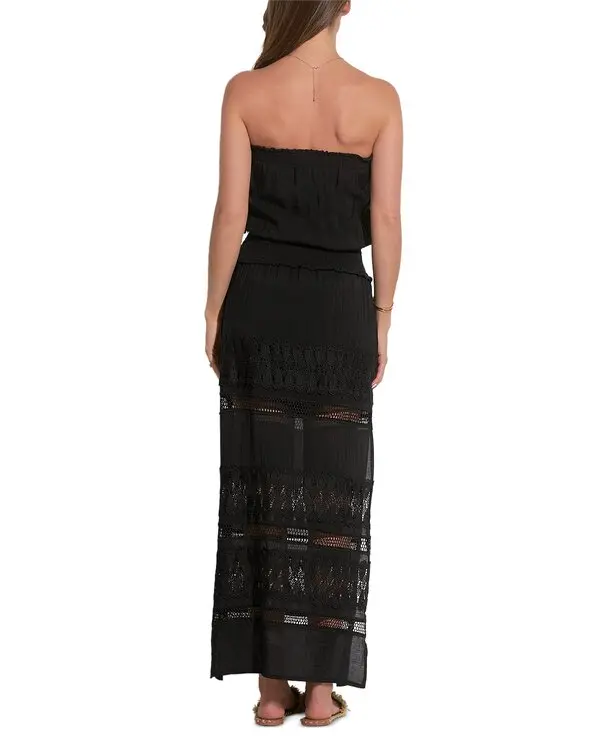 Elan Strapless Crochet Maxi Dress - Black
