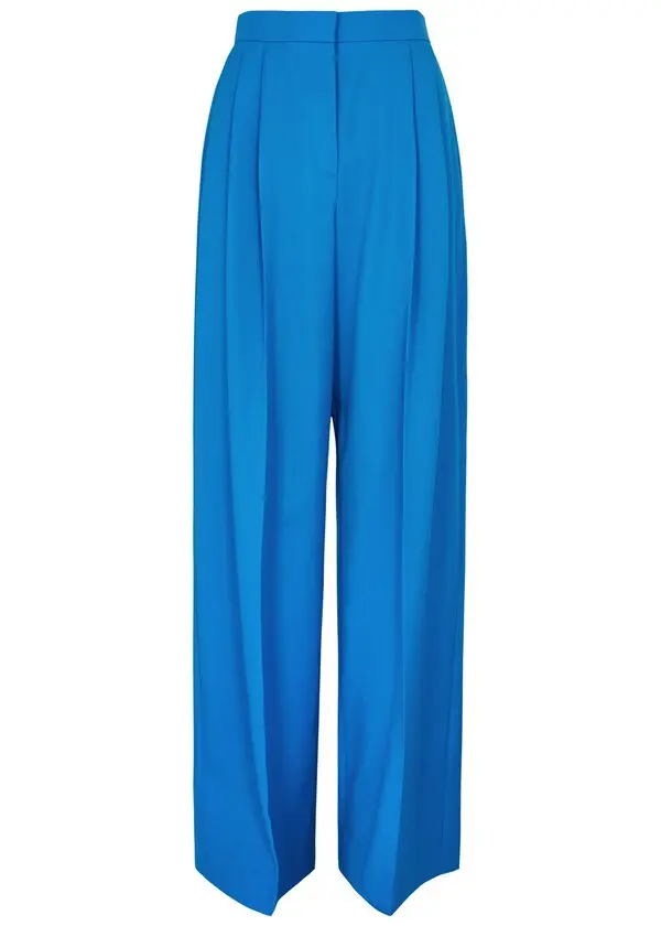 Alexander McQueen Pleated Wide-leg Wool Trousers