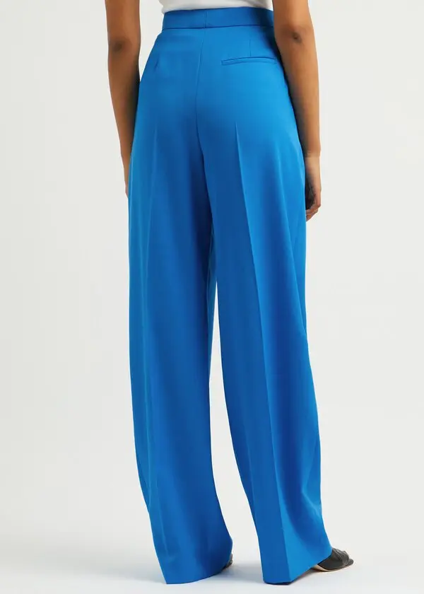 Alexander McQueen Pleated Wide-leg Wool Trousers