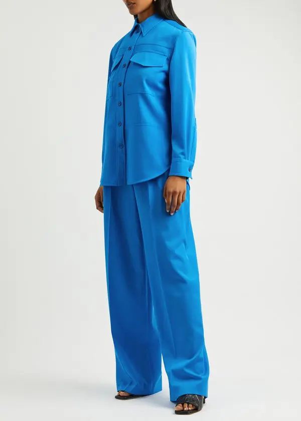 Alexander McQueen Pleated Wide-leg Wool Trousers