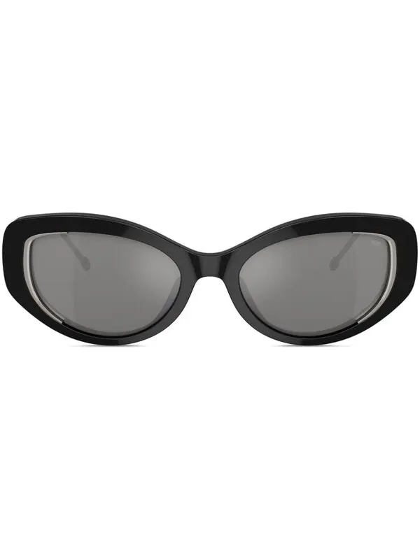 DIESEL Logo-plaque Cat-eye Sunglasses - Black