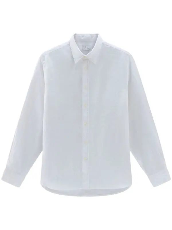 Woolrich Point-collar Linen Shirt - White