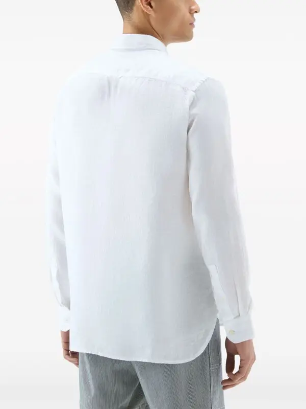 Woolrich Point-collar Linen Shirt - White