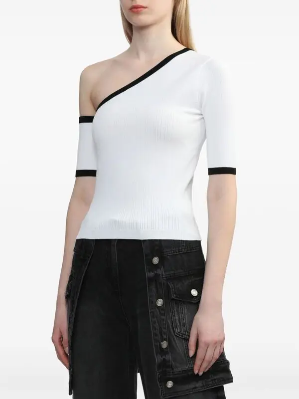JUUN.J Contrasting-trim One-shoulder Top