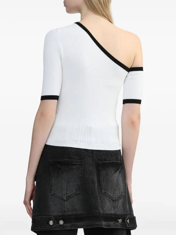 JUUN.J Contrasting-trim One-shoulder Top