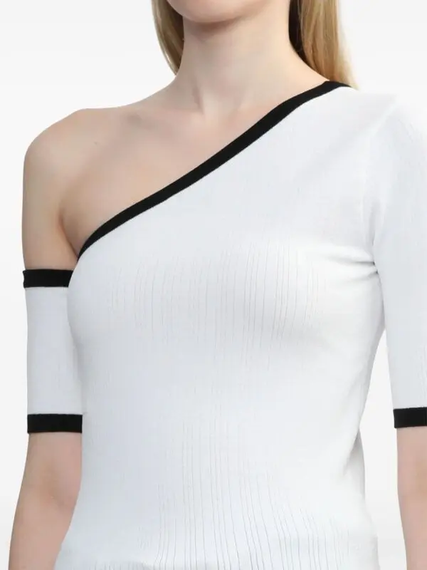 JUUN.J Contrasting-trim One-shoulder Top
