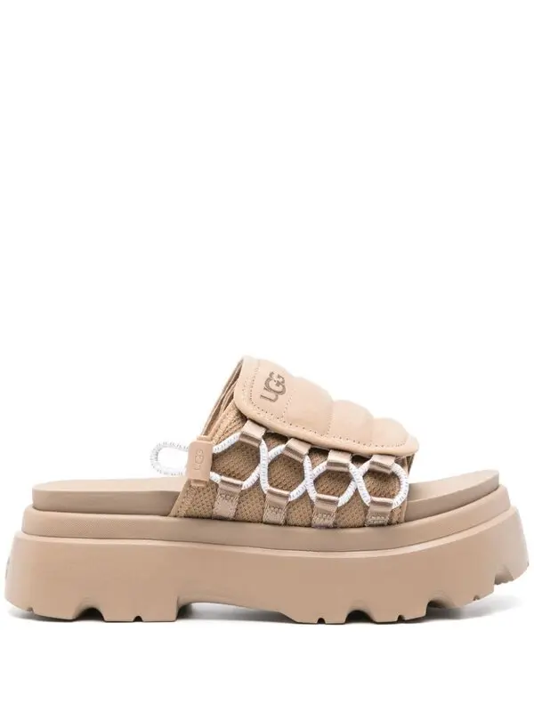 UGG Callie Suede Platform Slides - Neutrals