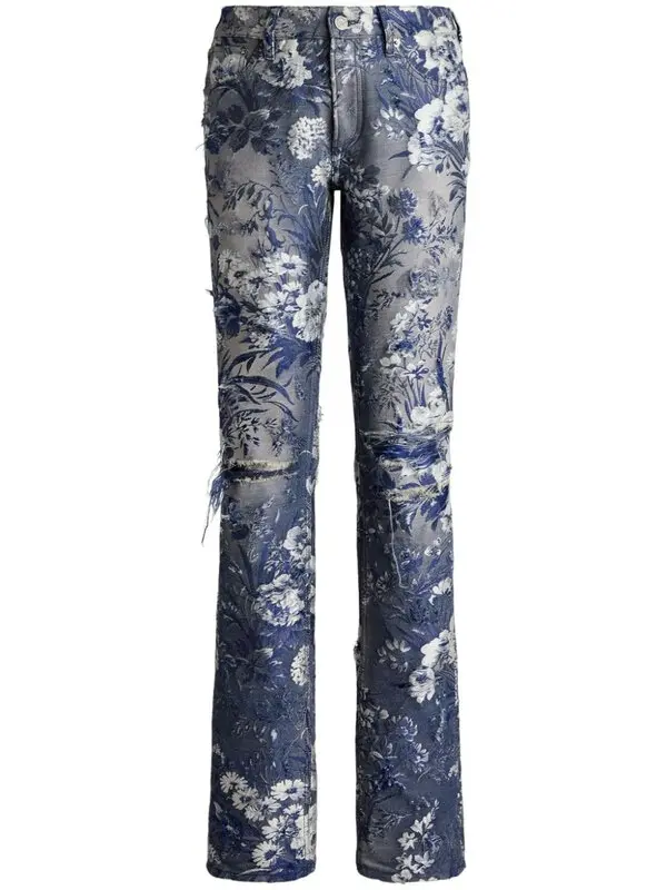 Ralph Lauren Floral Jacquard Distressed Jeans