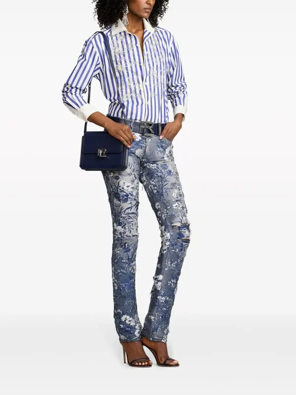 Ralph Lauren Floral Jacquard Distressed Jeans