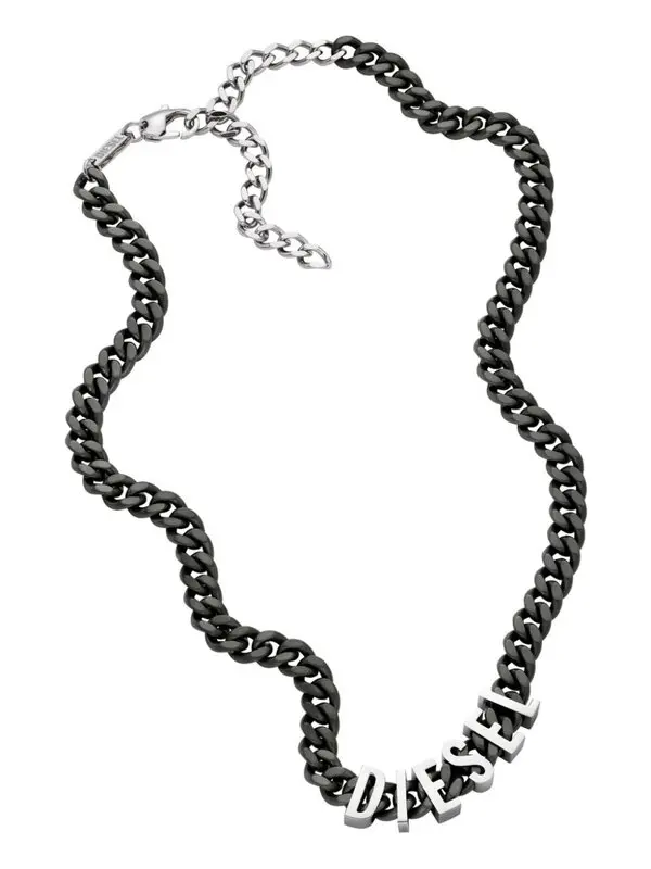 Diesel Logo-lettering Chain Necklace - Black