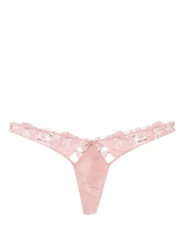 FLEUR DU MAL Rose-embroidered Thong