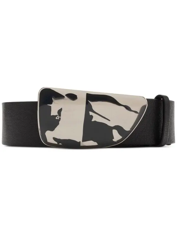 Burberry Shield Ekd Leather Belt - Black