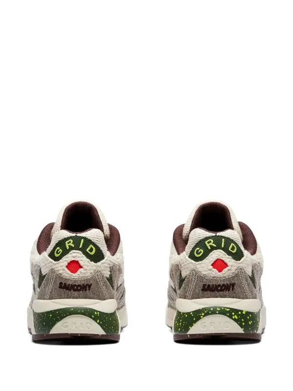 Saucony X Bodega Grid Shadow 2 Jaunt Woven Hemp/acid Lime/red Alert/gum Sneakers - Neutrals