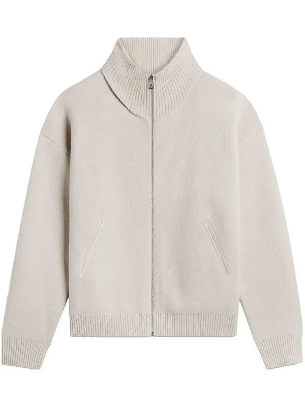 Axel Arigato Core Zip-Up Wool-Blend Cardigan - Neutrals | Editorialist