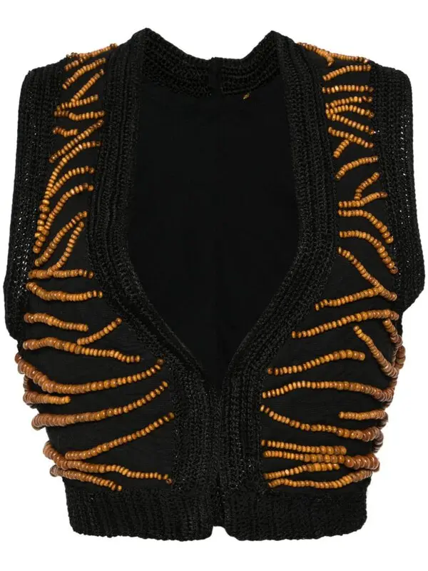 FORTE_FORTE Beaded Crochet Waistcoat