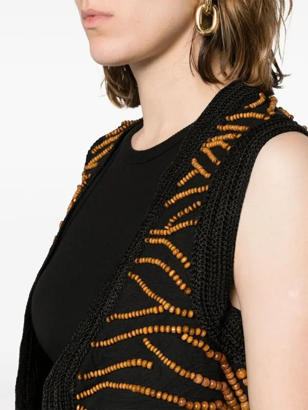 FORTE_FORTE Beaded Crochet Waistcoat