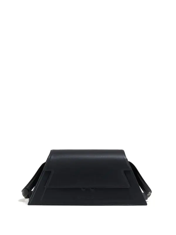 Marni Logo-debossed Leather Shoulder Bag - Black