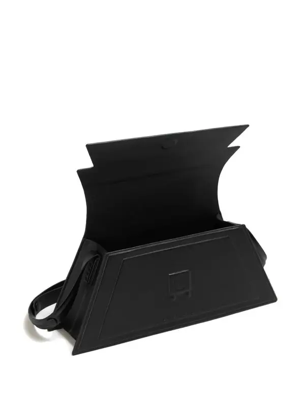 Marni Logo-debossed Leather Shoulder Bag - Black