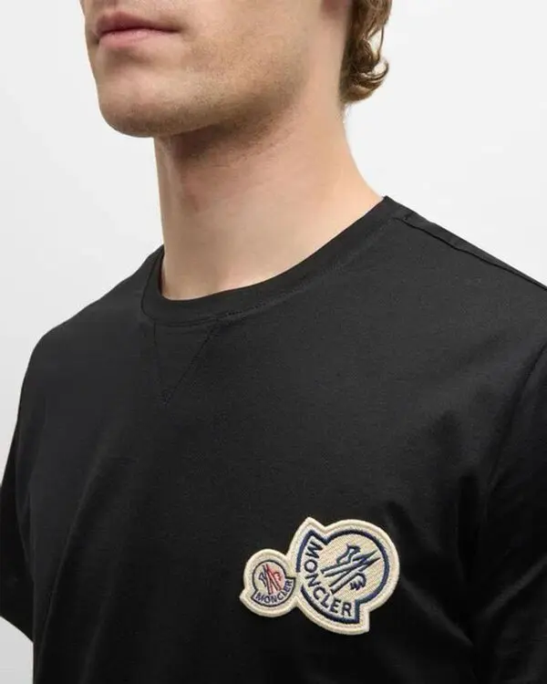 Moncler Apos;s Double Logo-patch T-shirt - Black