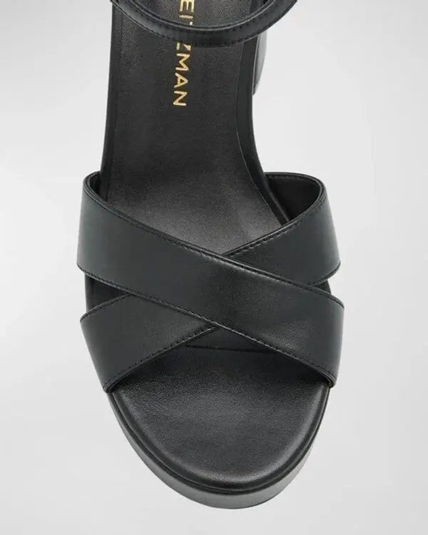 STUART WEITZMAN Dayna Leather Platform Sandals - Black
