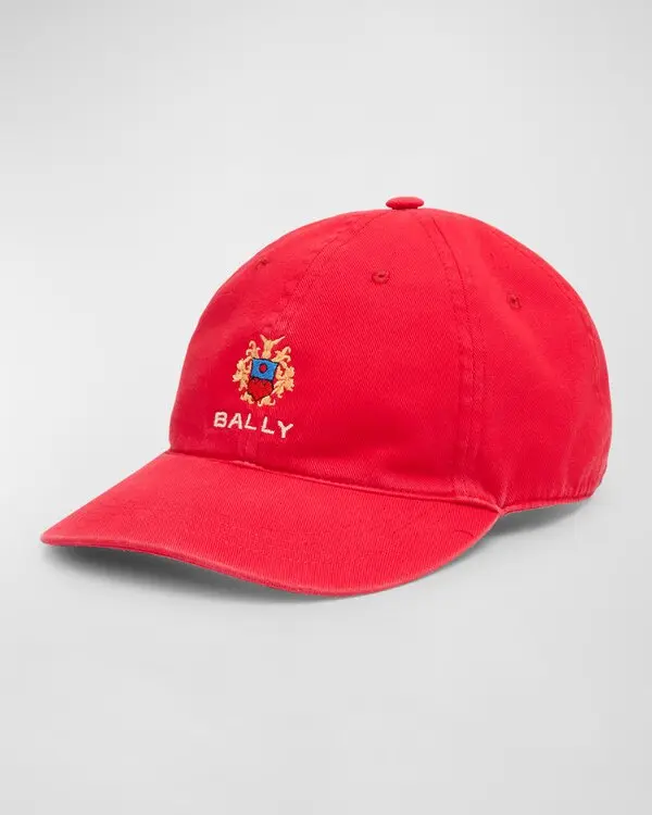 Bally Embroidered Logo Crest Baseball Cap - Candy Red