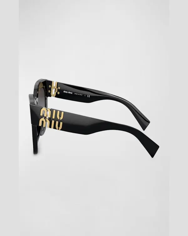 Miu Miu Vertical Logo Beveled Acetate Butterfly Sunglasses  display picture 1