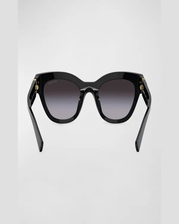 Miu Miu Vertical Logo Beveled Acetate Butterfly Sunglasses  display picture 1
