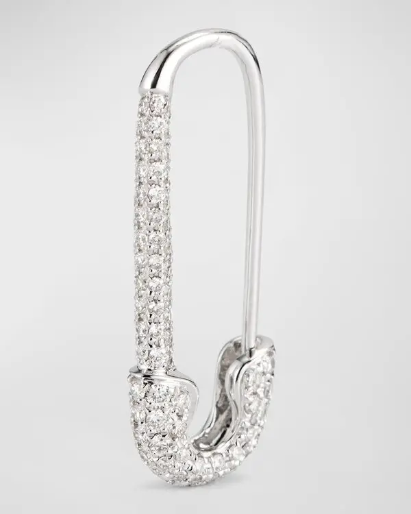 ANITA KO 18k Diamond Safety Pin Single Earring - Wg