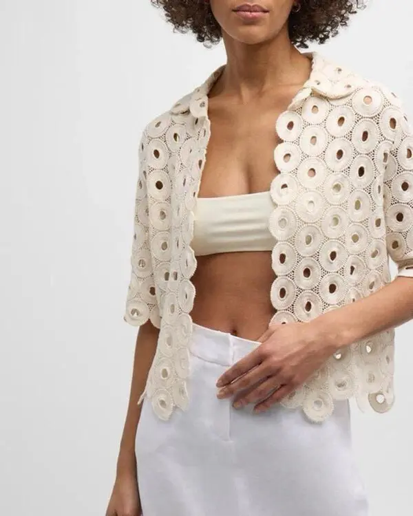JBQ Braydon Embroidered Crop Top