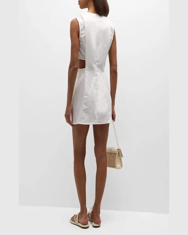 My Beachy Side Cutout Mini Dress With Crochet Buttons In Ivory - 75% Off |  Editorialist