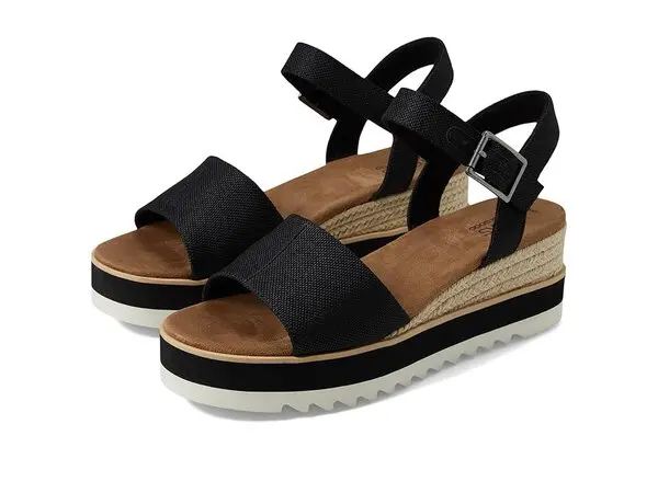 Toms Diana Platform Wedge Sandal - Black