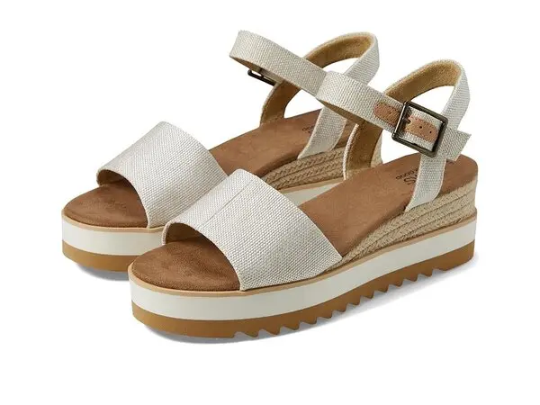 Toms Diana Platform Wedge Sandal - White